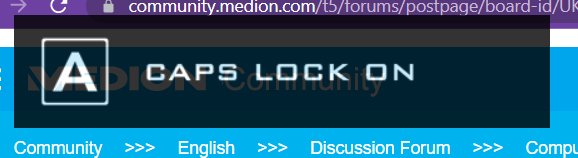 Annoying caps lock pop up Erazer 10 notebook - MEDION Community