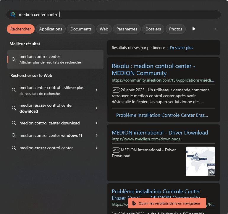 Installer MEDION Control Center + Raccourci clavie... - MEDION Community