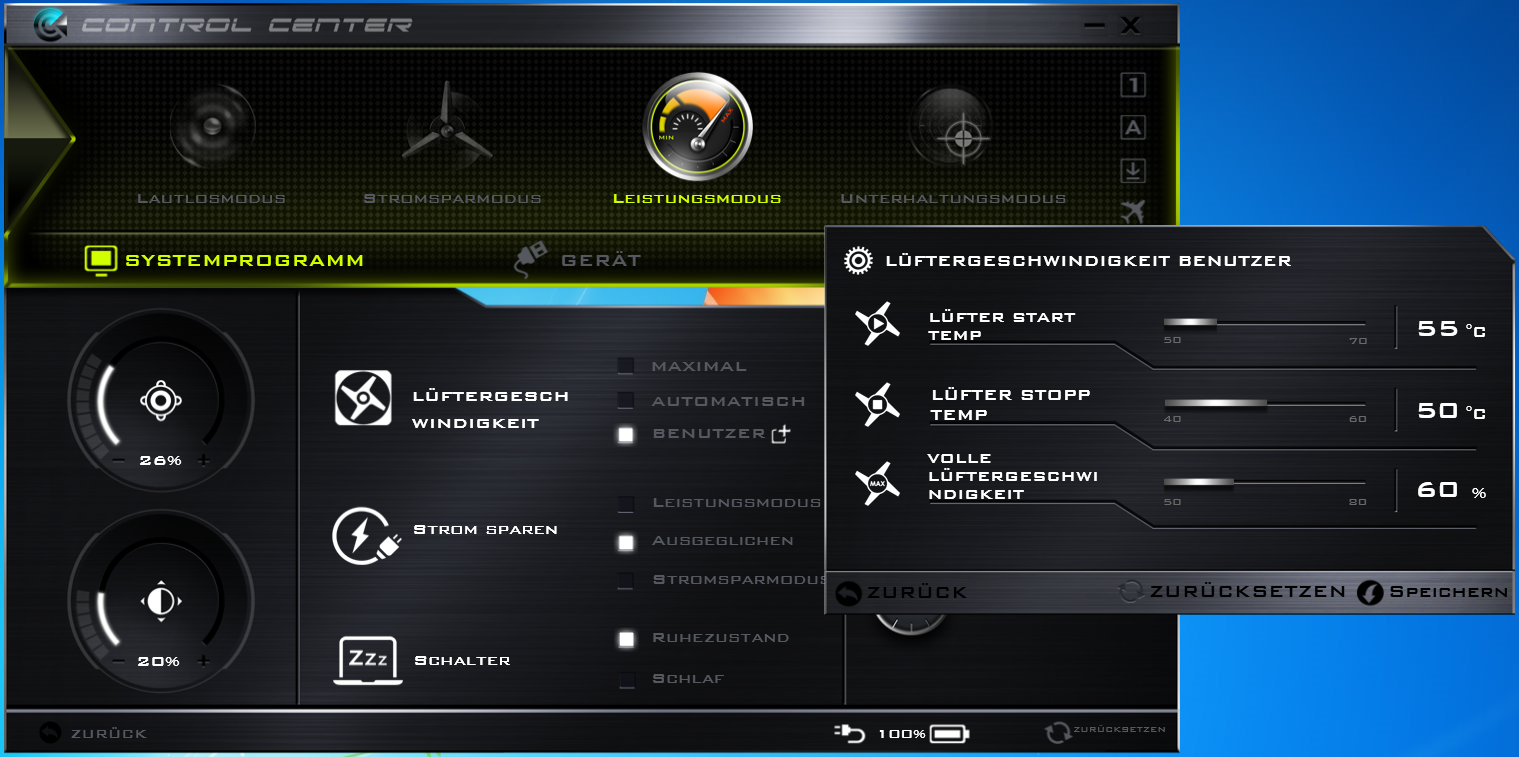 Medion Erazer X7843 - ControlCenter - Sind das die... - MEDION Community